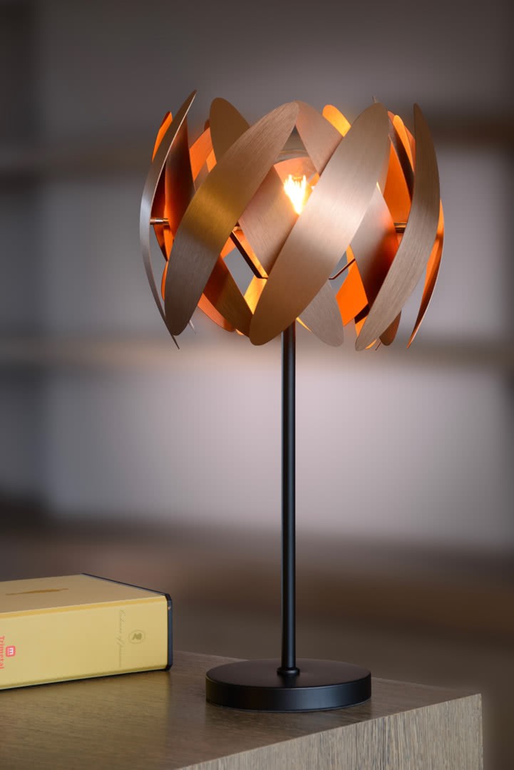 Lampe de table design cuivre satiné Paillossa