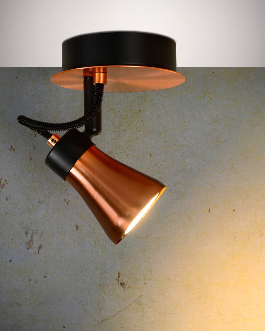 Spot design led effet cuivre Bloom