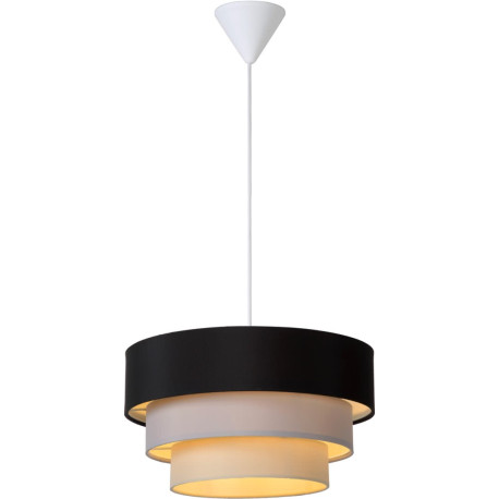 Suspension design ronde en tissu noir Ming