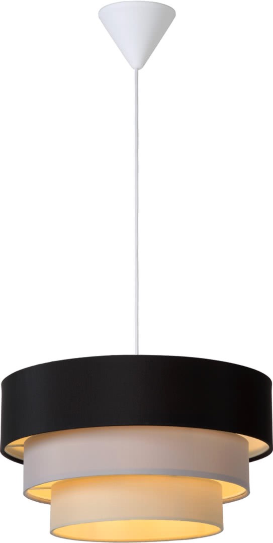 Suspension design ronde en tissu noir Ming