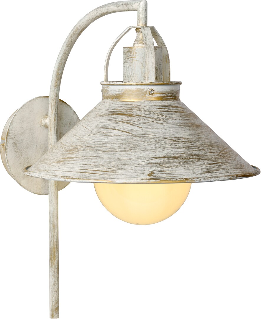 Applique rustique en métal blanc antique Mahé